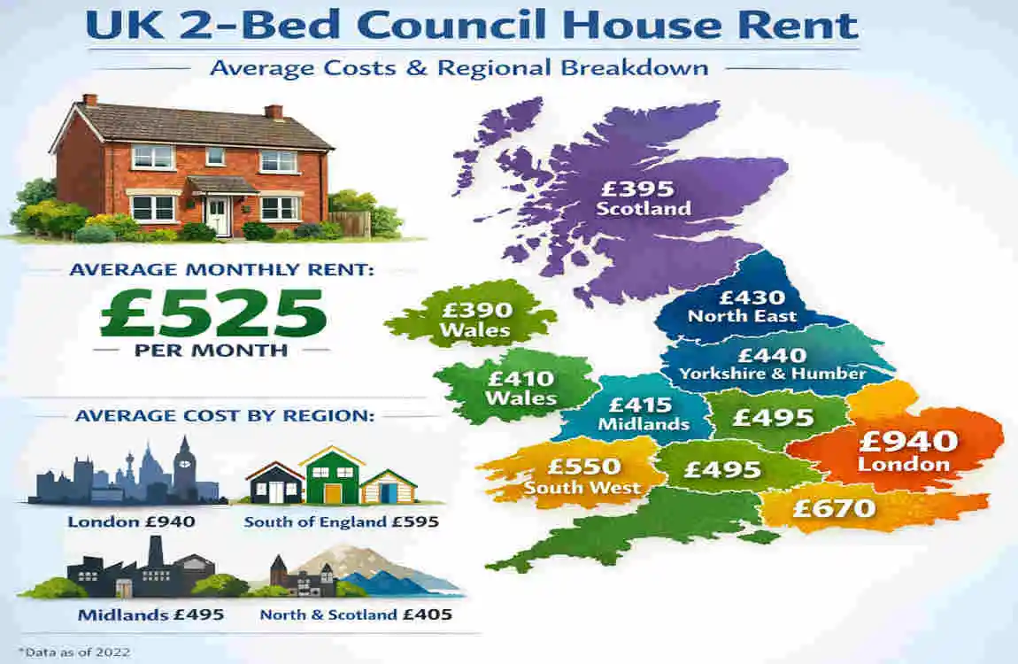 UK 2-Bed Council House Rent: Average Costs & Regional Breakdown ...
