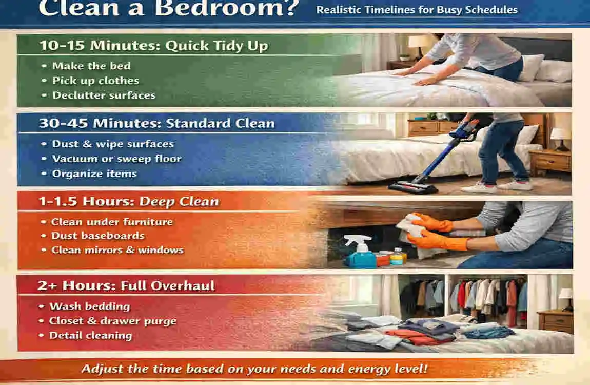 How Long Does It Take to Clean a Bedroom? Realistic Timelines for Busy ...