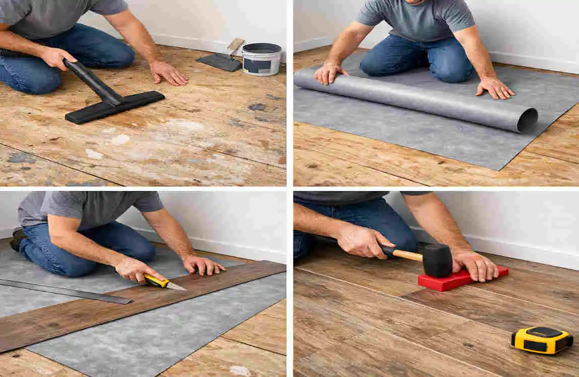 How to Lay Vinyl Flooring on Budget: Easy Tutorial - american home protect